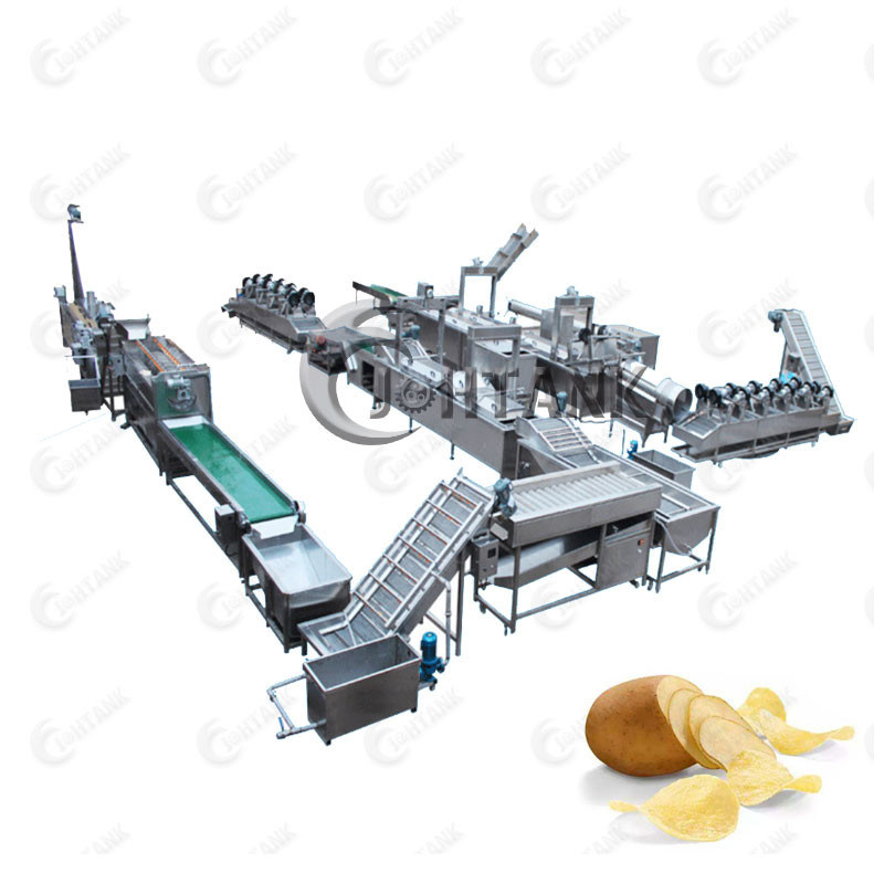 380V 50HZ Potato Chips Production Line , Electric Heat And Control ...